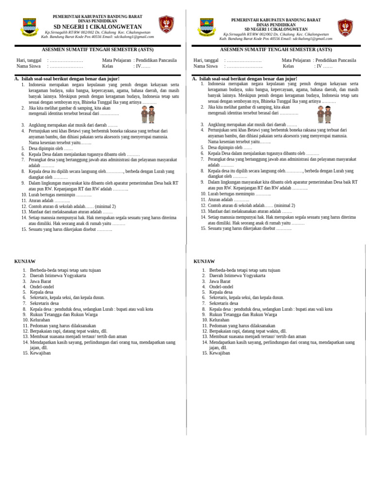 STS Pancasila Kelas 4 2024 Semester 2 | PDF | Indonesia