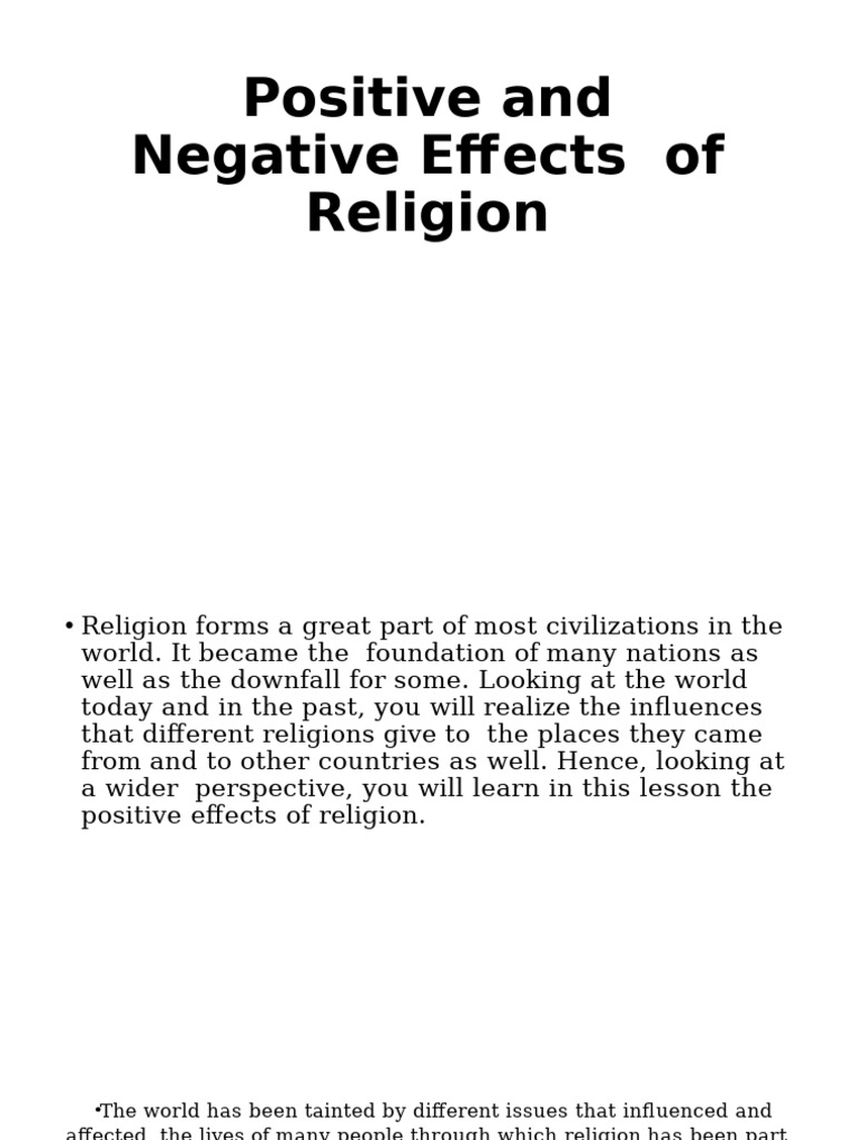 Positive and Negative Effects of Religion | PDF