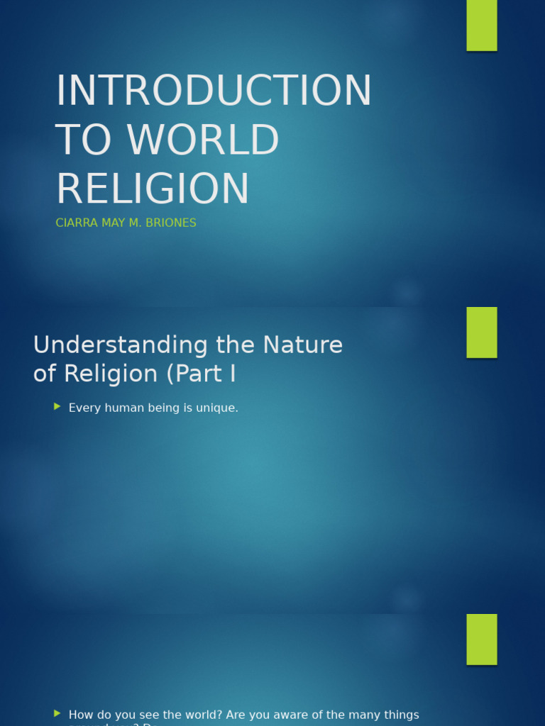 INTRODUCTION TO WORLD RELIGION Topic 1 | PDF