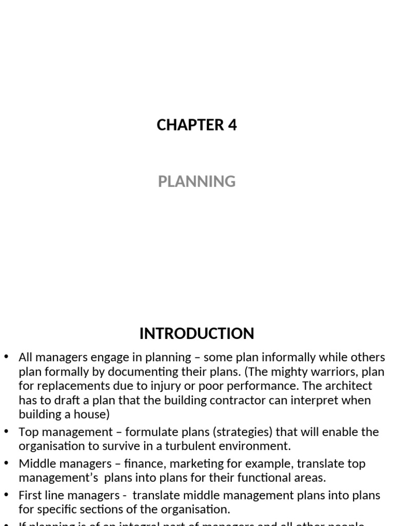 Chapter 4 - Planning | PDF