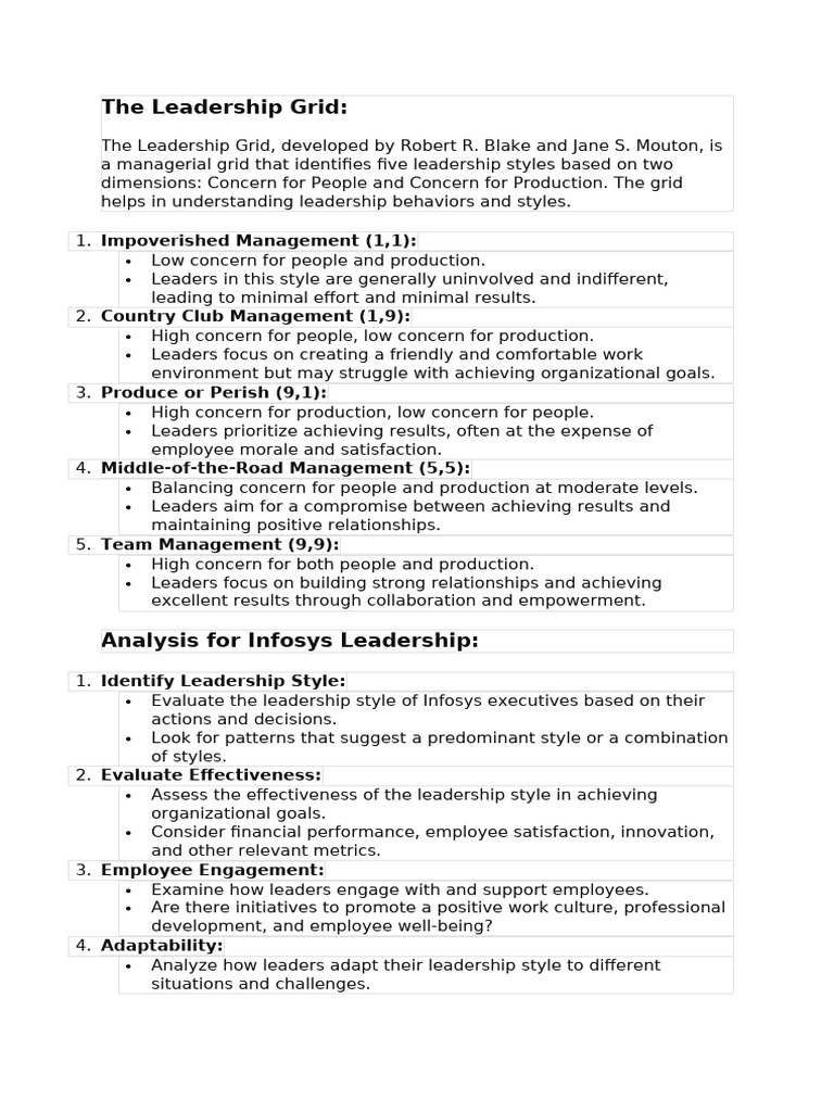 Infosys Leadership Grid | PDF