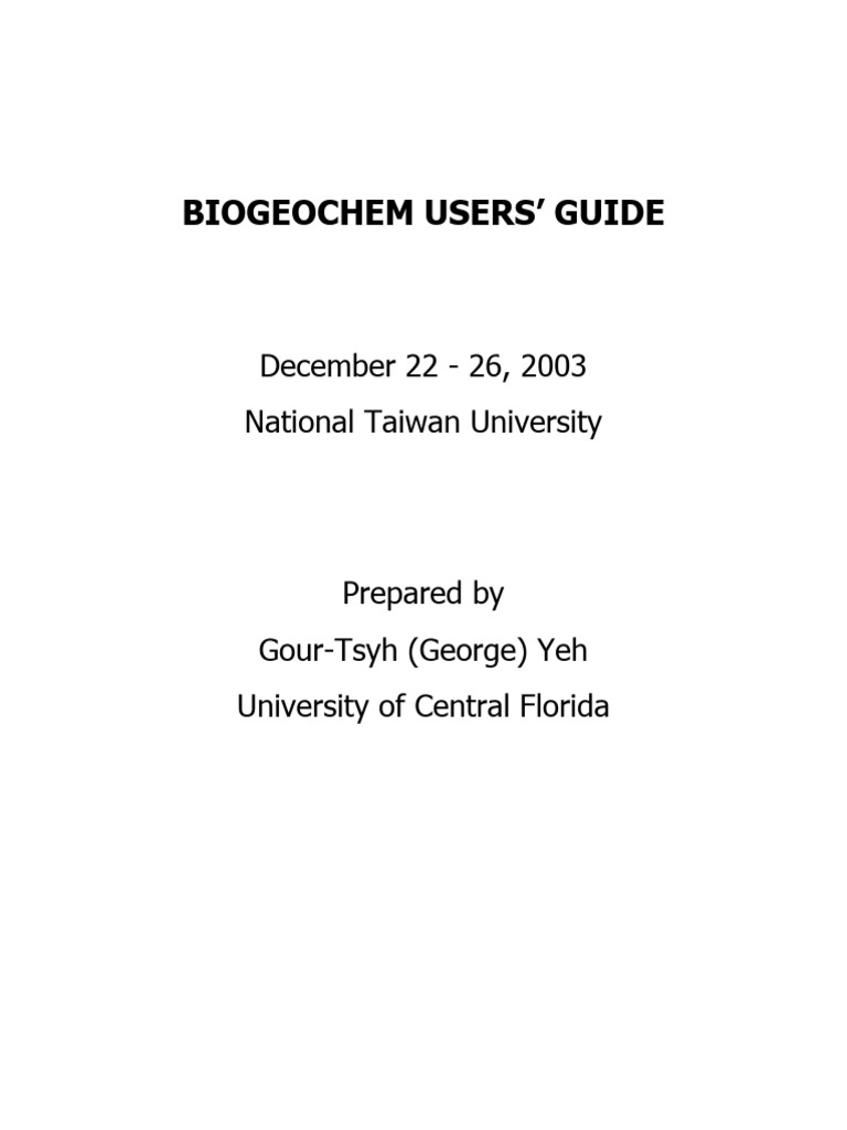 Biogeochem Users Guide | PDF
