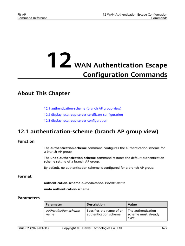 01-12 WAN Authentication Escape Configuration Commands | PDF