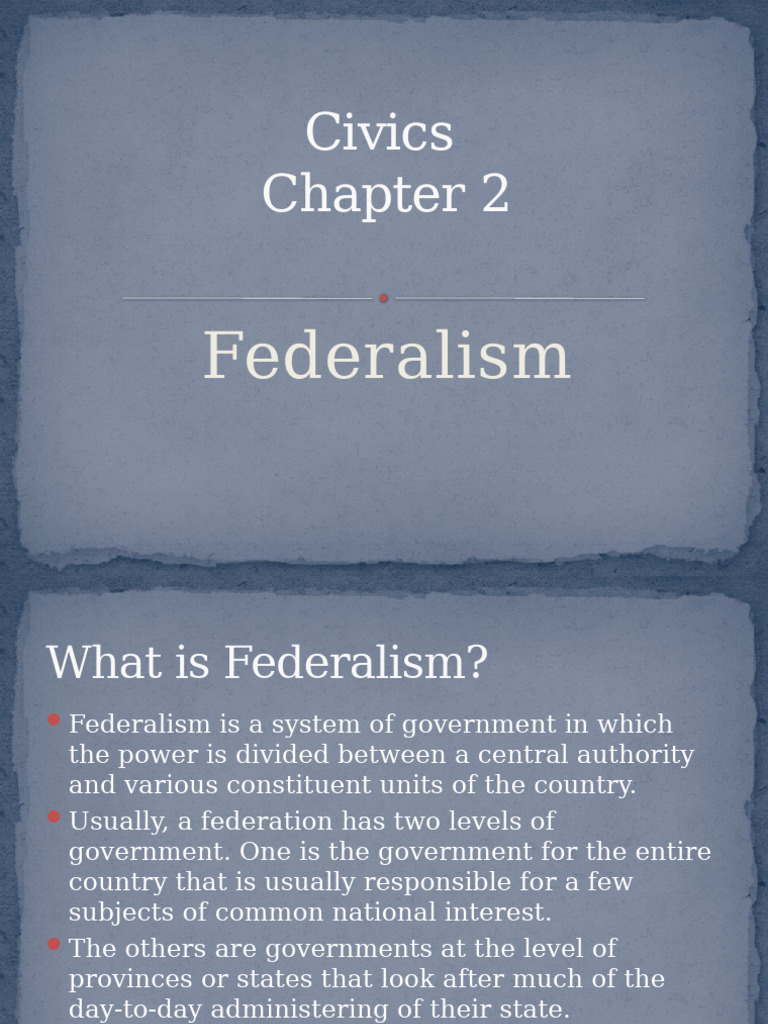 Chapter 2 Federalism Civics | PDF