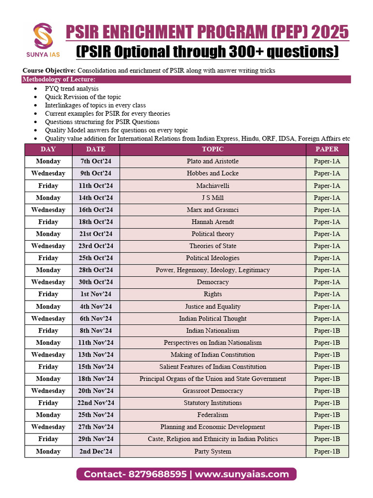 OCT 7 - PSIR ENRICHMENT PROGRAMMEyyg | PDF