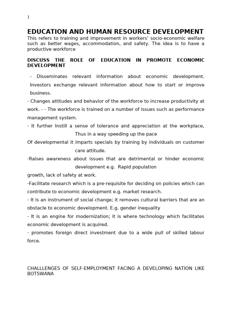 4 Education and Human Resource Development | PDF