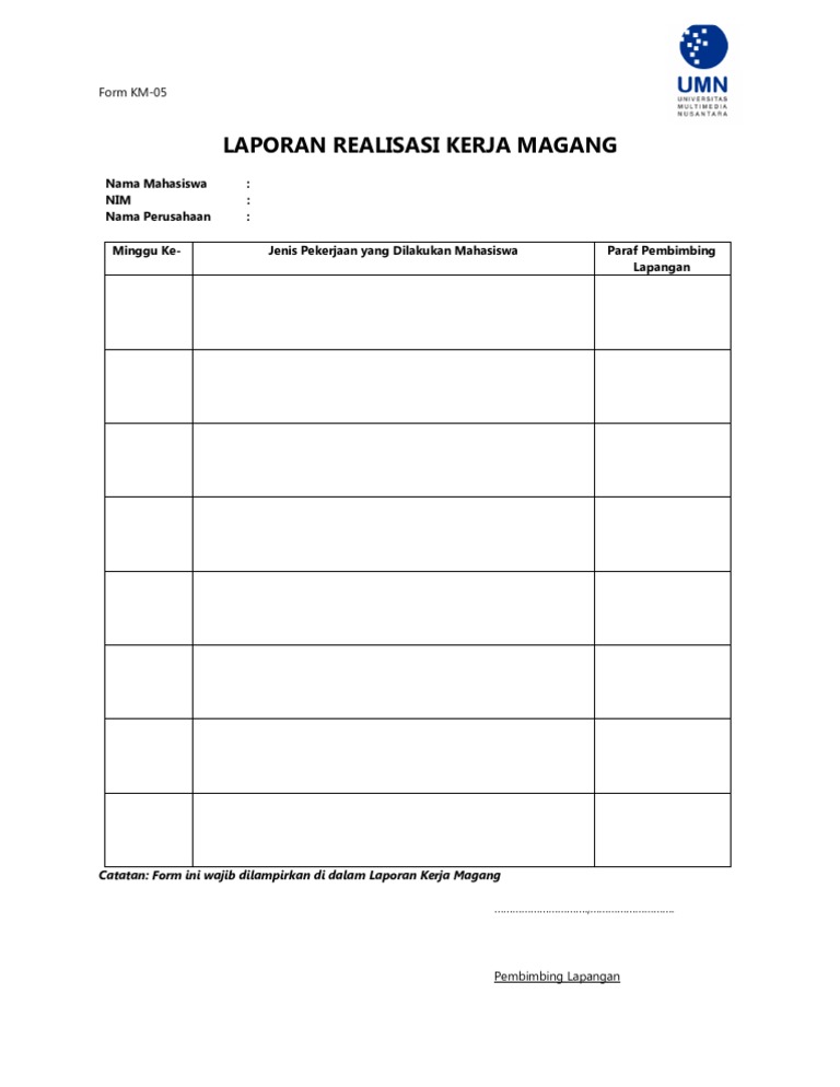 Form Laporan Realisasi | PDF