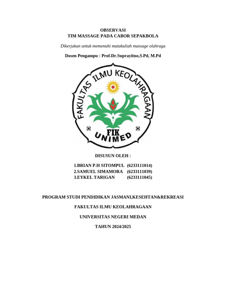 Observasi Tim Massage Brian.. | PDF