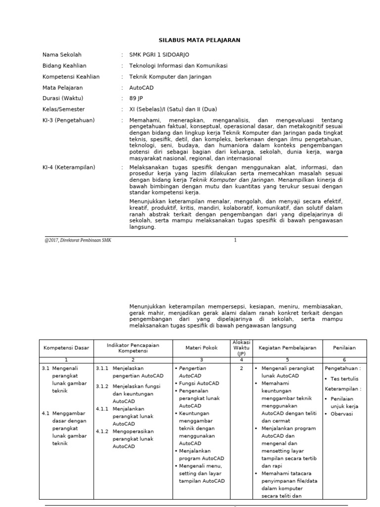 Silabus Autocad | PDF