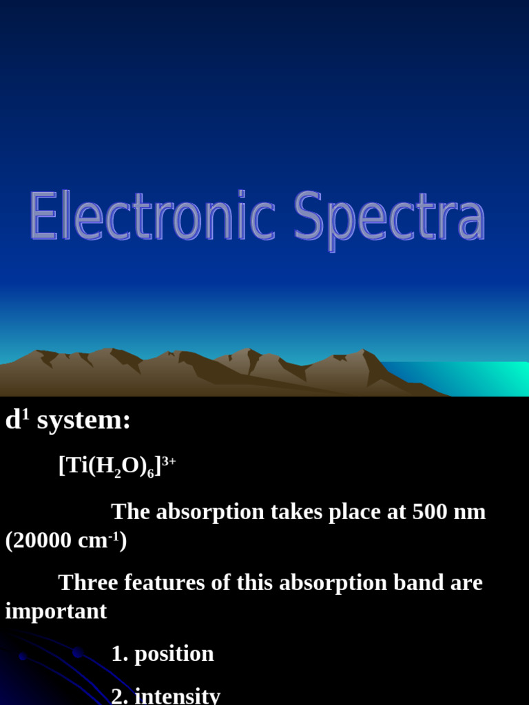 Electronic Spectra | PDF