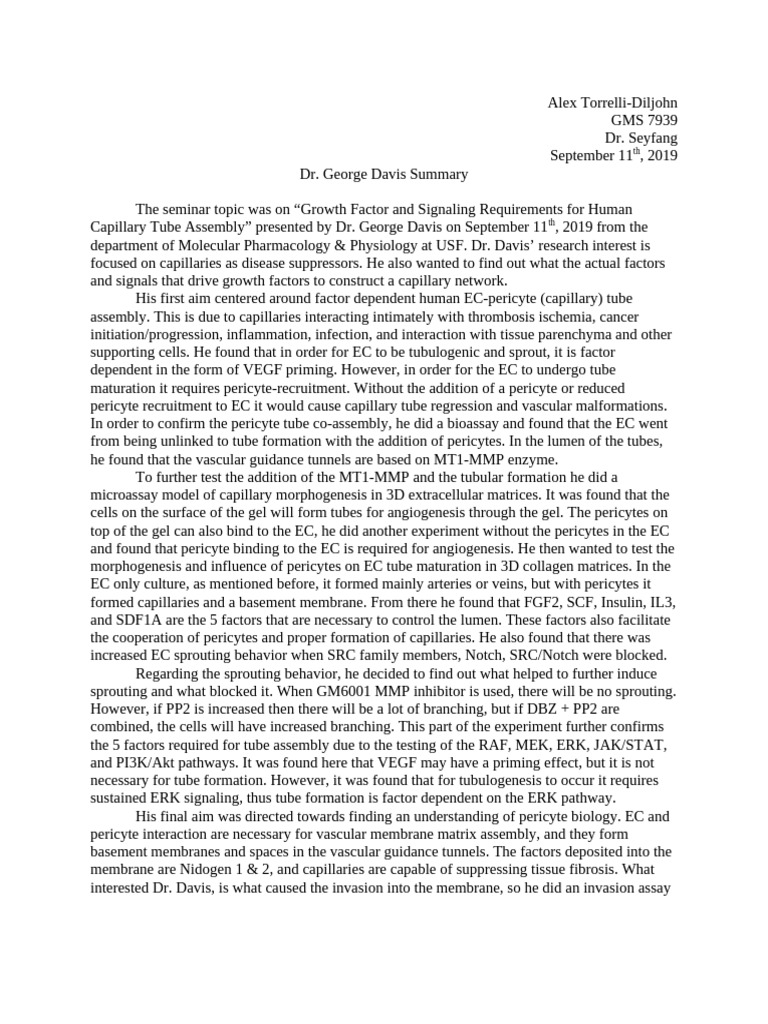 Dr. George Davis Summary | PDF