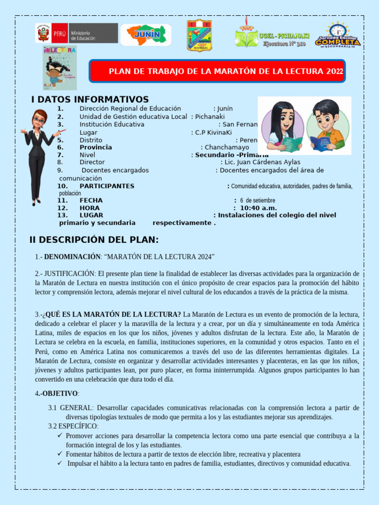 Plan de La Maratón de La Lectura 2024 - Delci | PDF