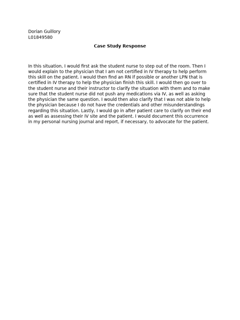 Case Study Response | PDF