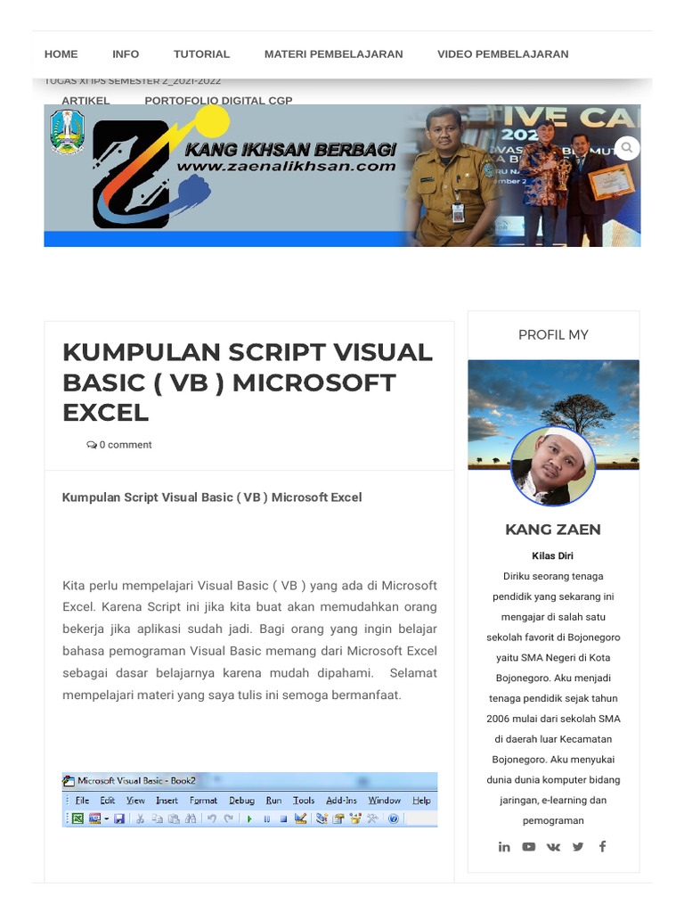 Kumpulan Script Visual Basic (VB) Microsoft Excel - Zaenal Ikh | PDF