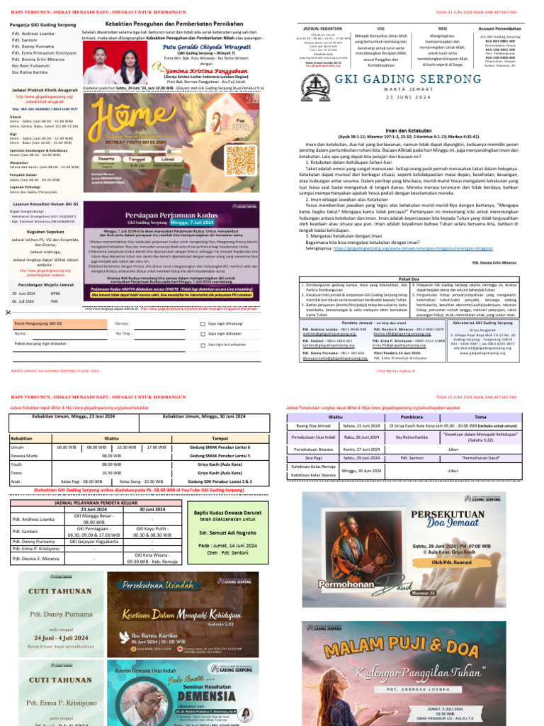 Gki Gading Serpong Gki Gading Serpong: Kebaktian Peneguhan Dan Pemberkatan Pernikahan | PDF