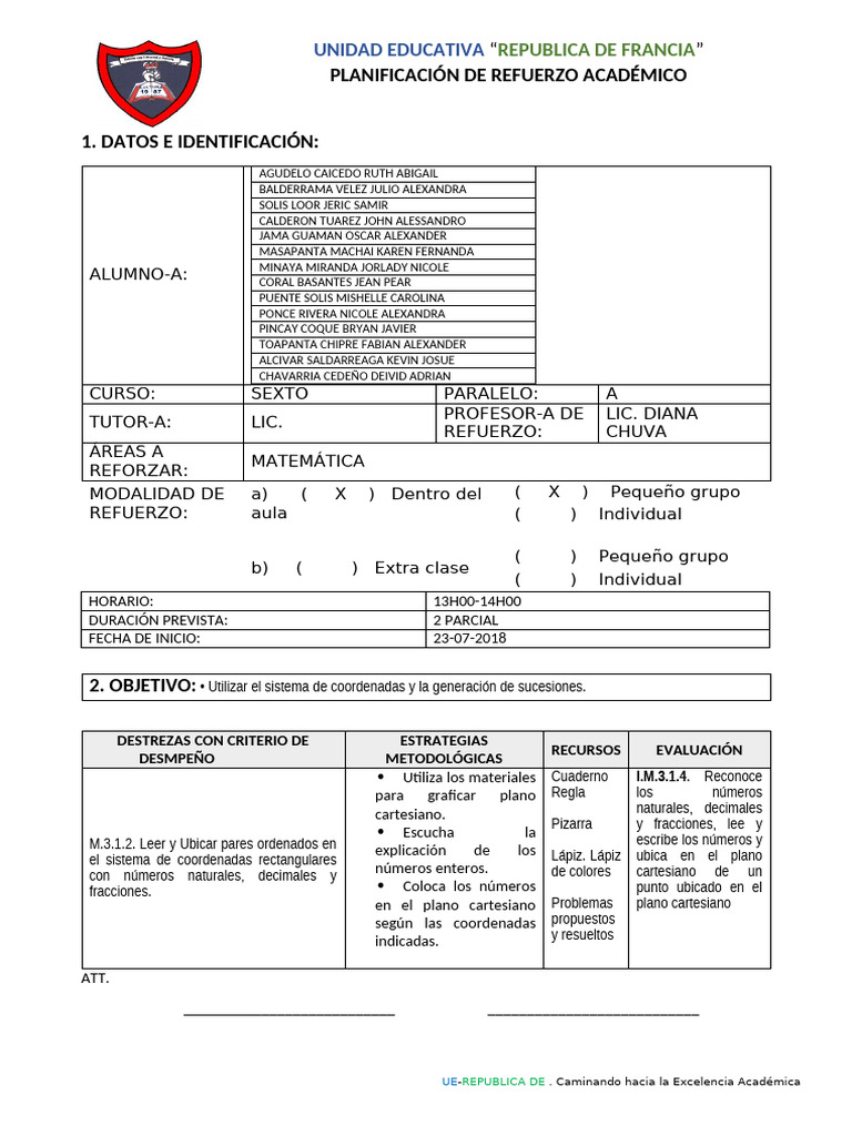 Plan Refuerzo 2 | PDF