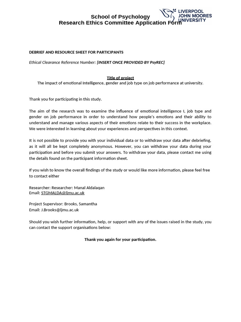 Debrief Sheet Final | PDF