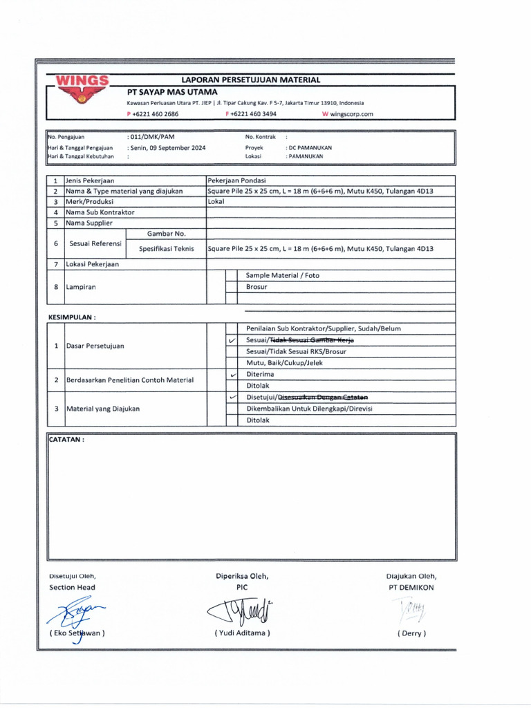 LPM Square Pile 25X25 CM, L 18 K450 Besi Beton 13mm LPM DC Pamanukan | PDF