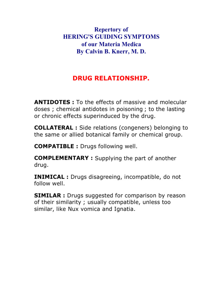 Repertory of HERING's GUIDING SYMPTOMS of Our Materia Medica by Calvin ...