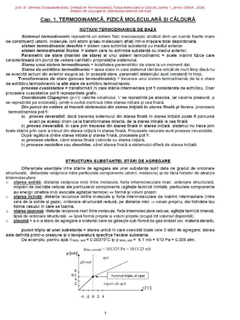 Sinteza Termodinamica - Partea 1 - 10 C Doar Teorie JPG | PDF