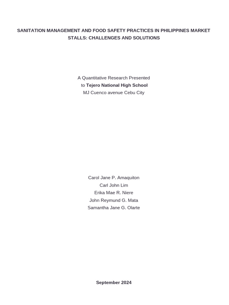 Sanitation | PDF