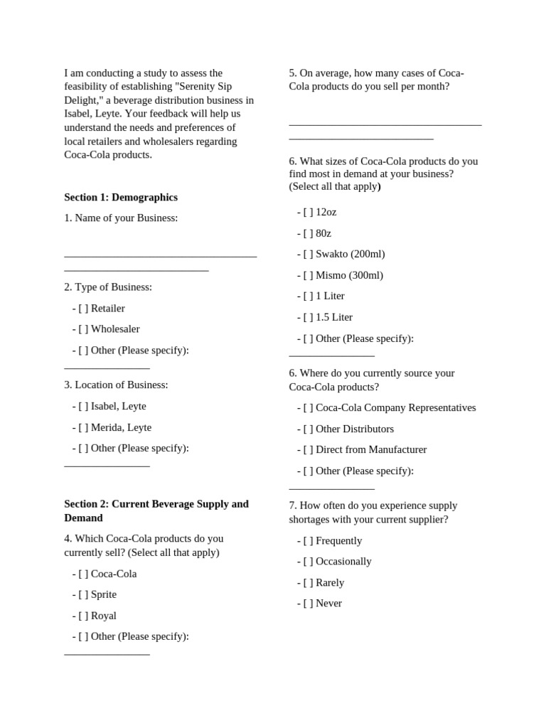Preliminary Survey | PDF