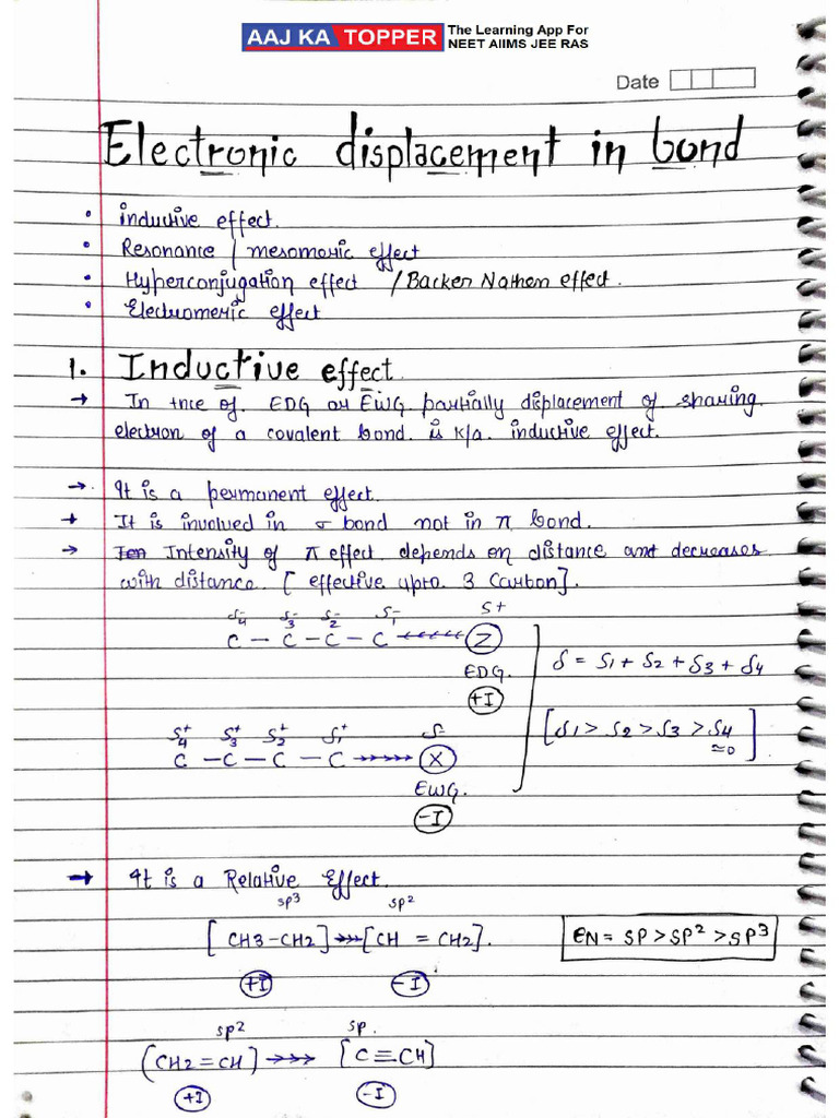 Electronic Displacement in Bond Organic English | PDF
