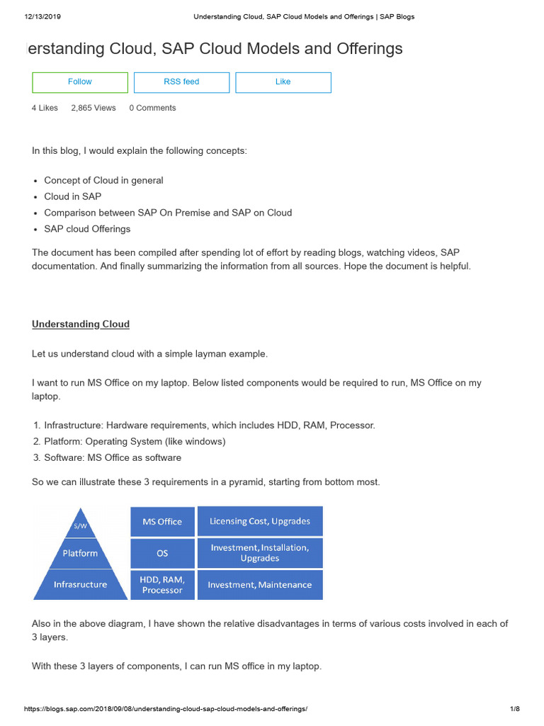 Understanding Cloud, SAP Cloud Models and Offerings - SAP Blogs | PDF