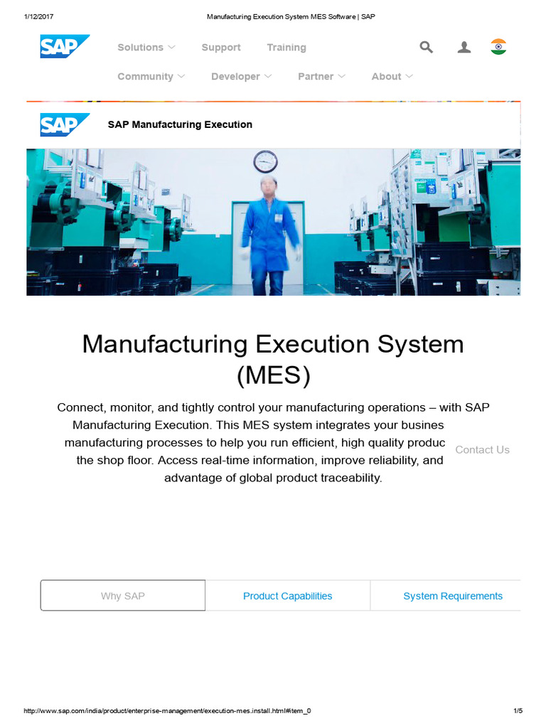 Manufacturing Execution System MES Software - SAP | PDF