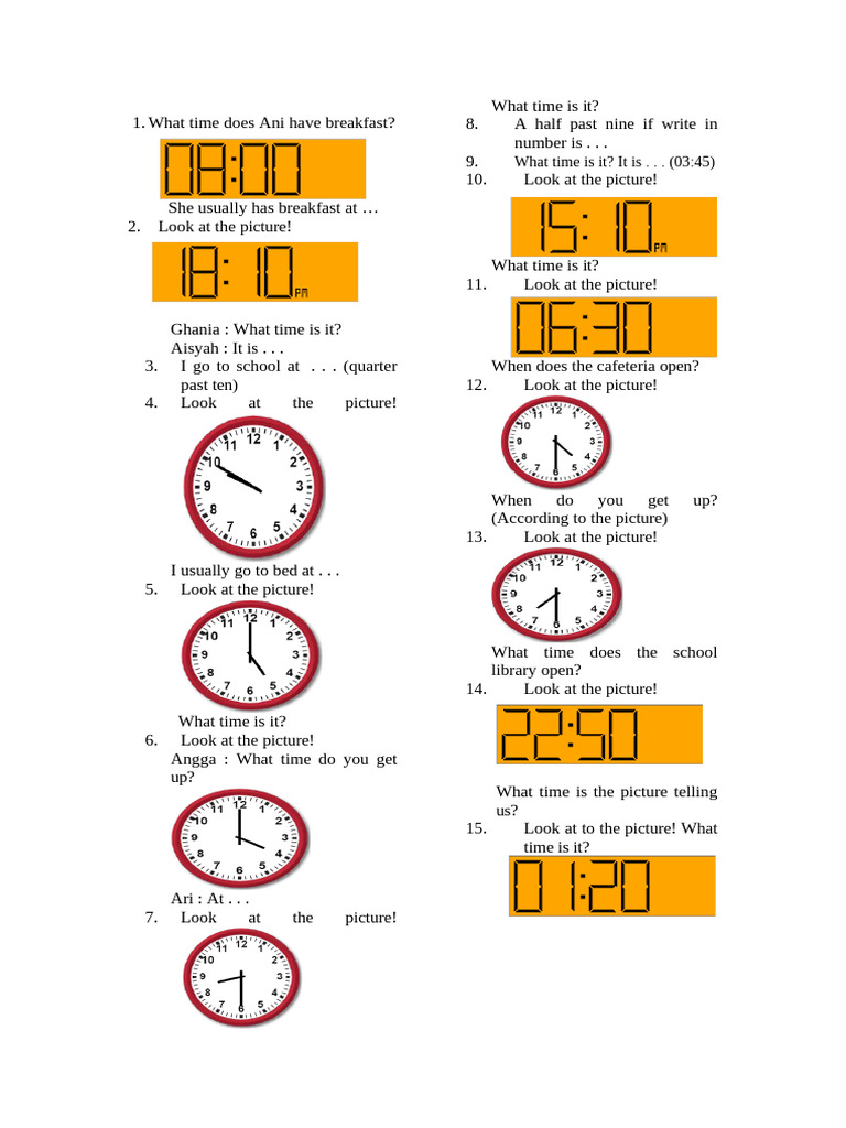 Soal-Latihan-Telling-Time | PDF