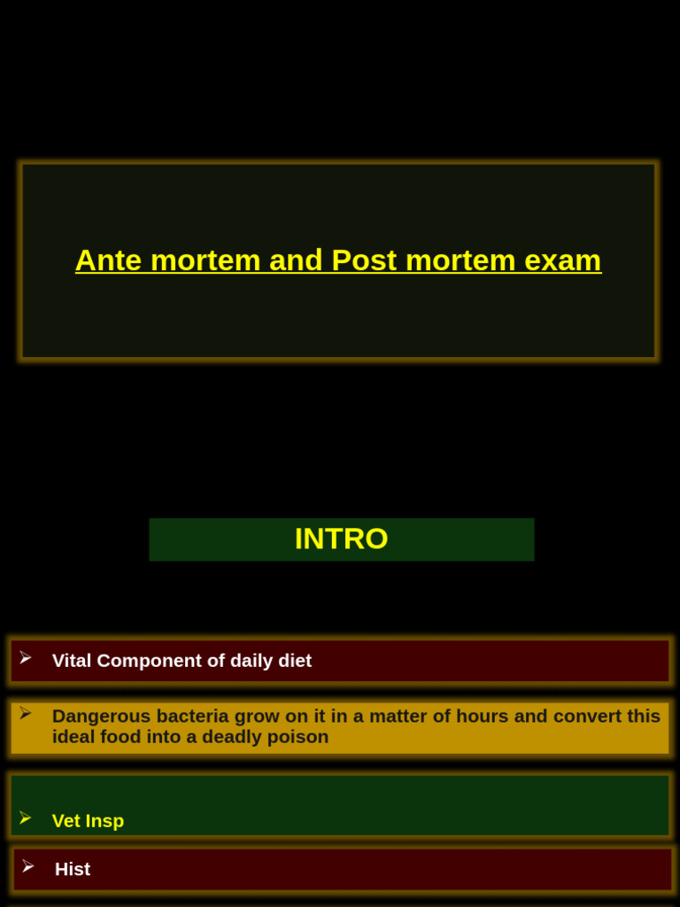 Ante and Post Mortem Inspections in Slaughterhouses | PDF | Animal ...