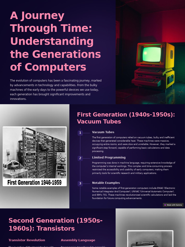 A Journey Through Time Understanding The Generations of Computers | PDF