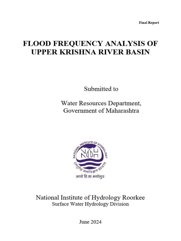 Flood Frequency Analysis of Upper Krishna River Basin: Submitted To ...