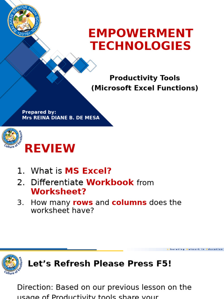 Day 8 Microsoft Excel Basic Functions Pdf Microsoft Excel Computers