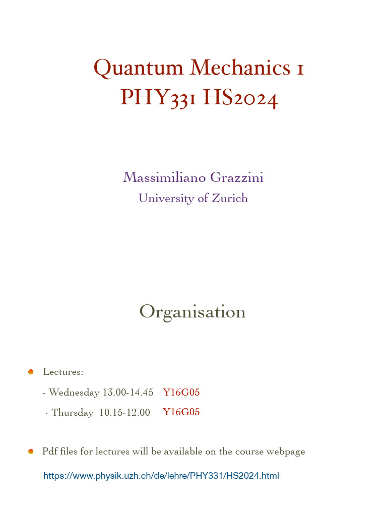 QM1 Overture HS24 | PDF | Quantum Mechanics | Schrödinger Equation
