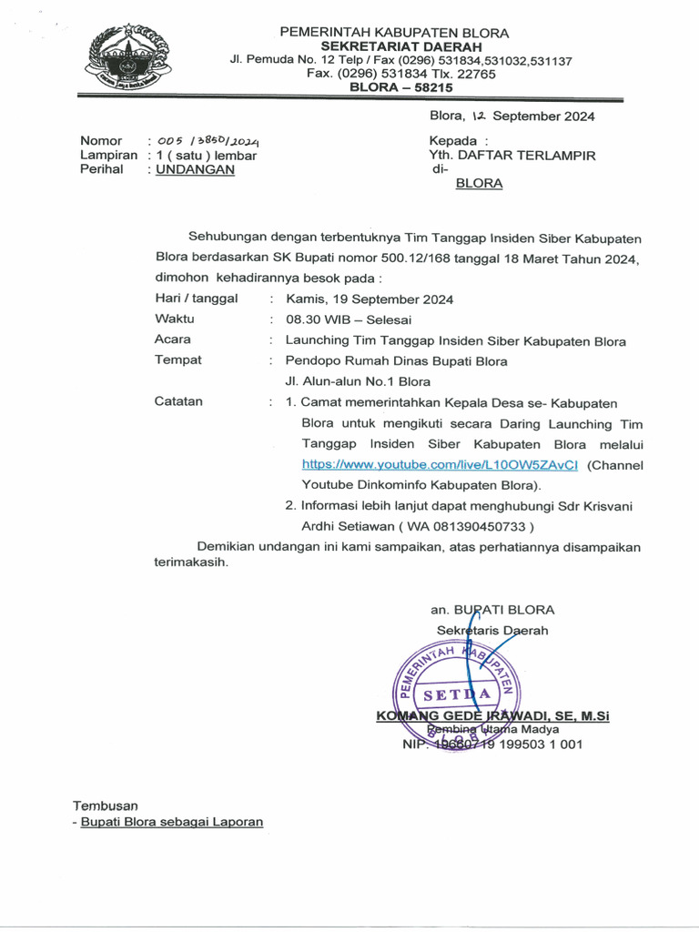 Undangan Launching Ttis | PDF