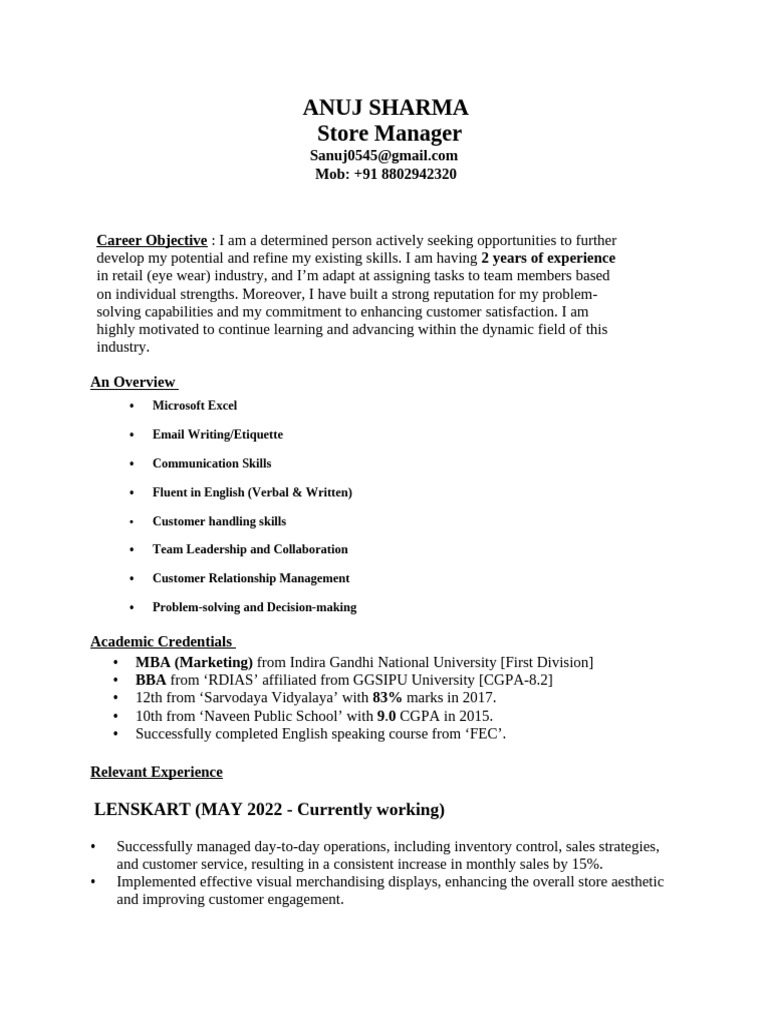 Anuj Resume | PDF