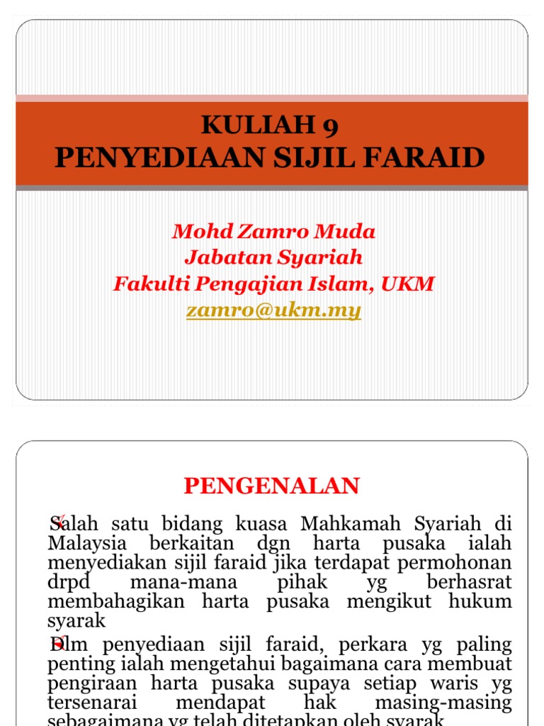 11 Penyediaan Sijil Faraid | PDF