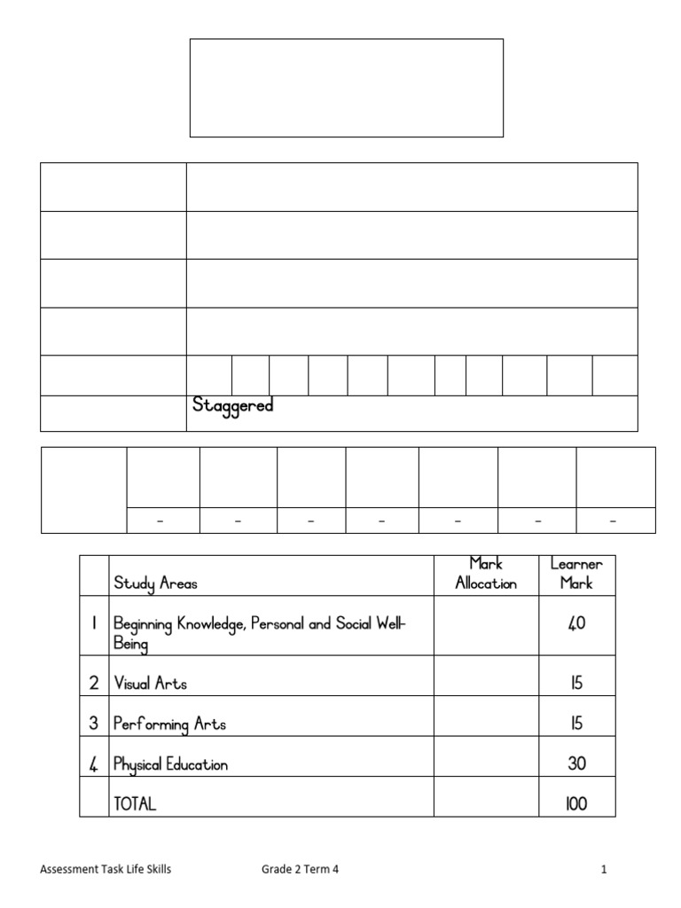 Life Skills Grade 2 Term 4 English Assessment Task 2023 | PDF