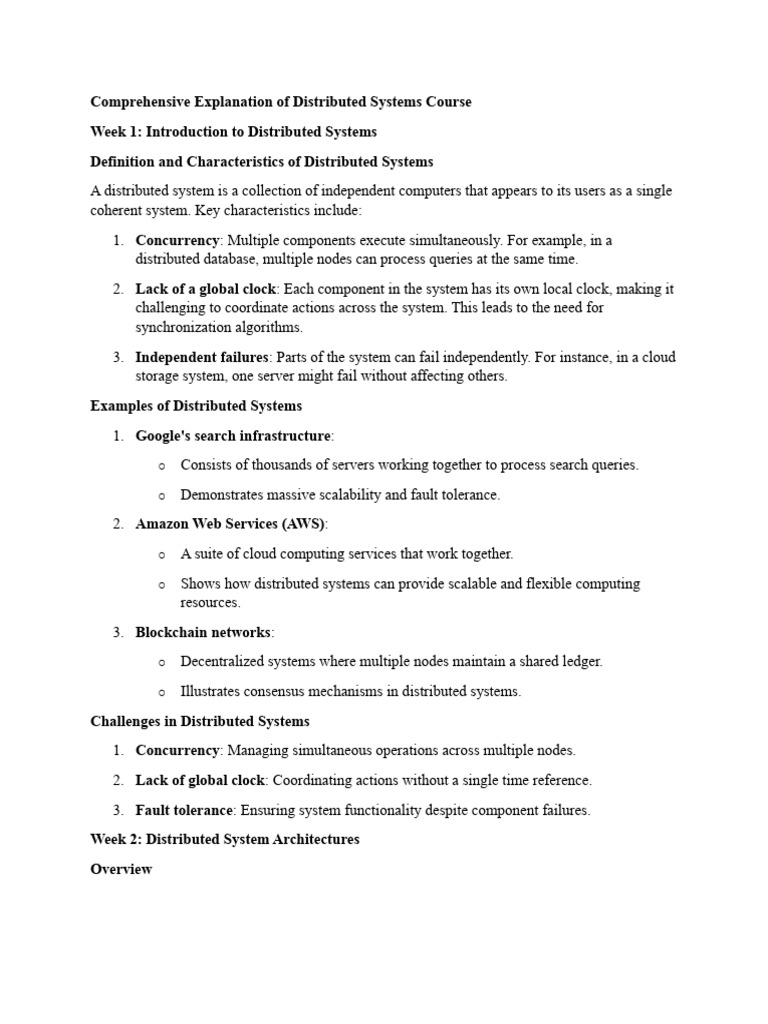 Comprehensive Explanation of Distributed Systems Course | PDF | Distributed Computing | Computers