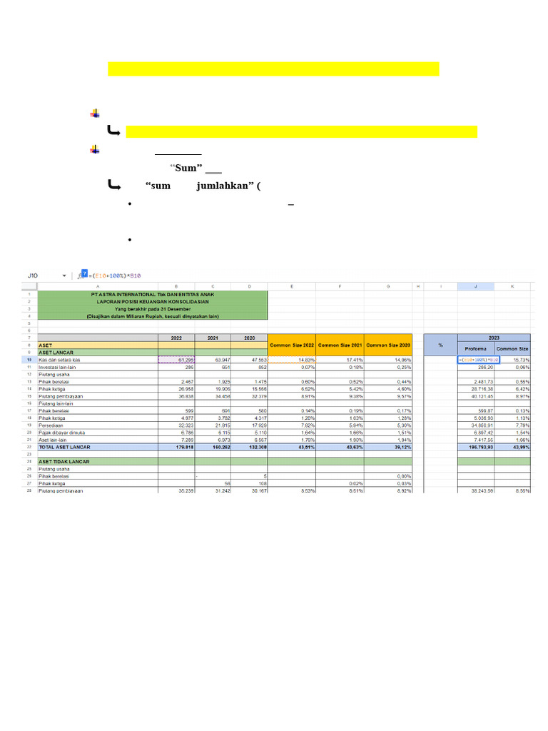 Step Proforma Laporan Posisi Keuangan | PDF