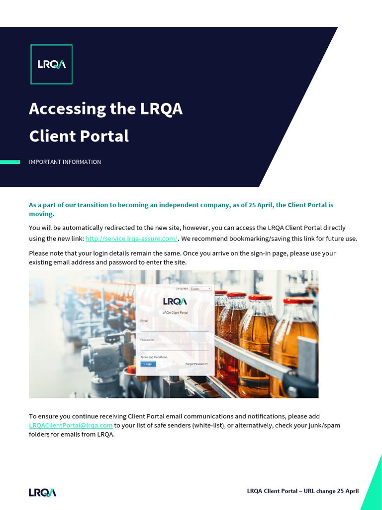 Accessing The LRQA Client Portal | PDF