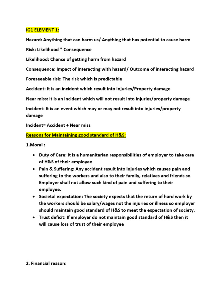 Class Notes - Element 1 & 2 | PDF