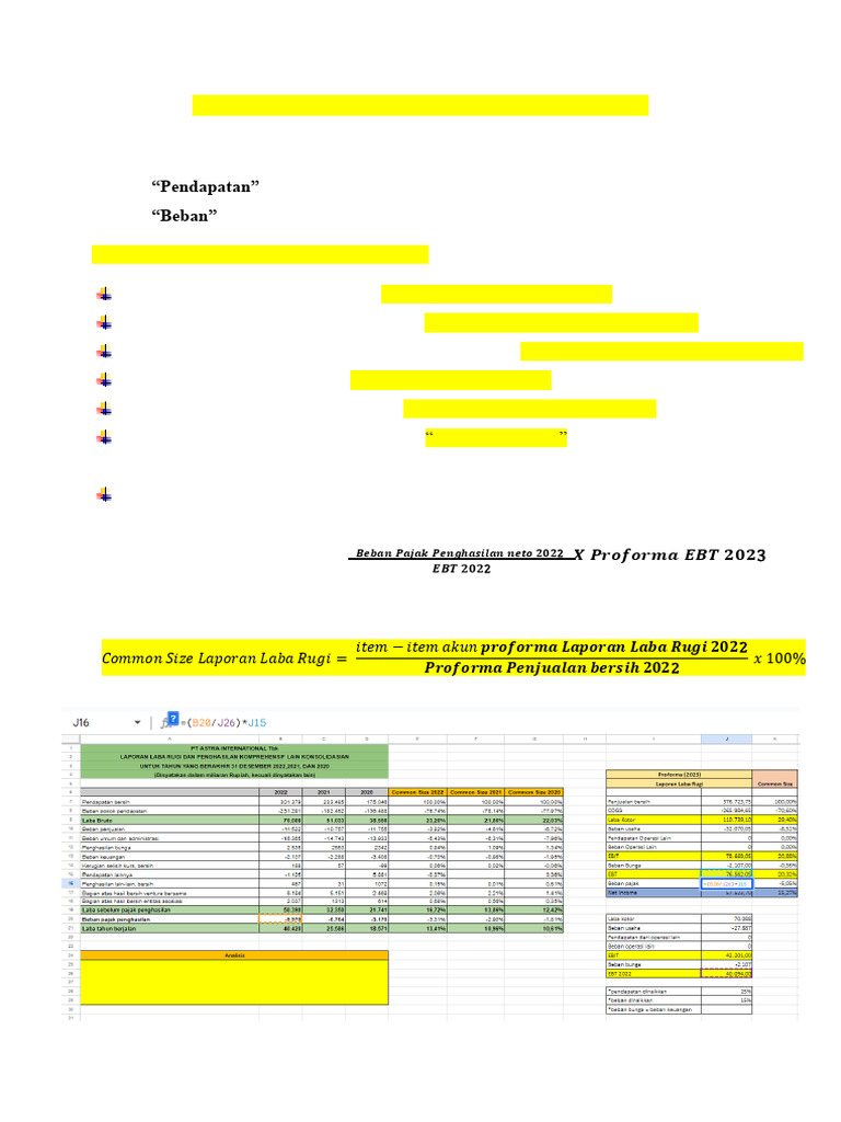 Step Proforma Laporan Laba Rugi | PDF