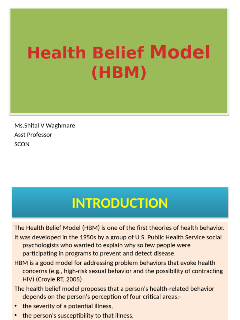 Health Belief Model | PDF