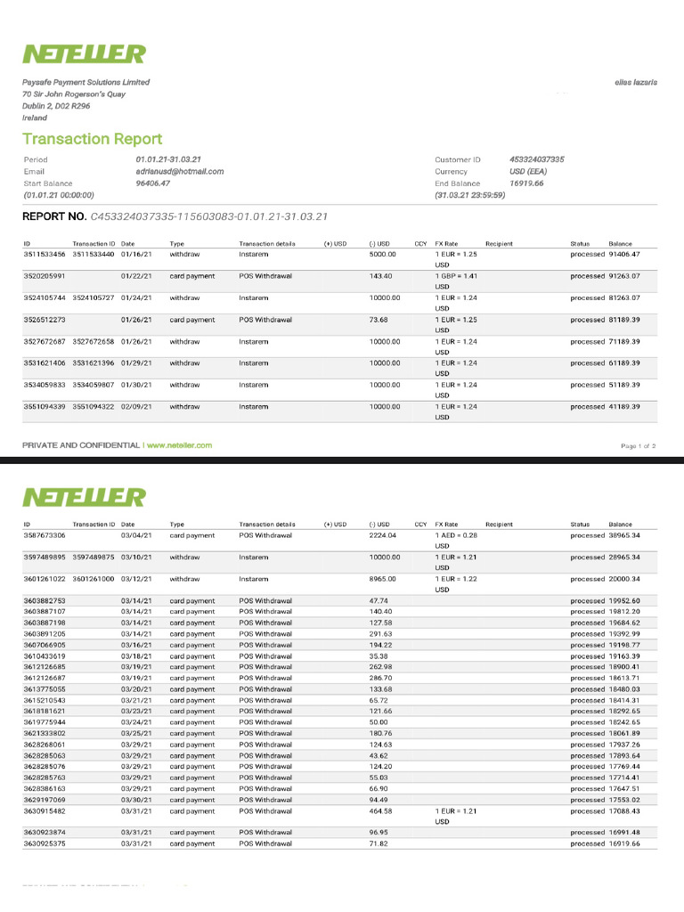 Transaction History | PDF