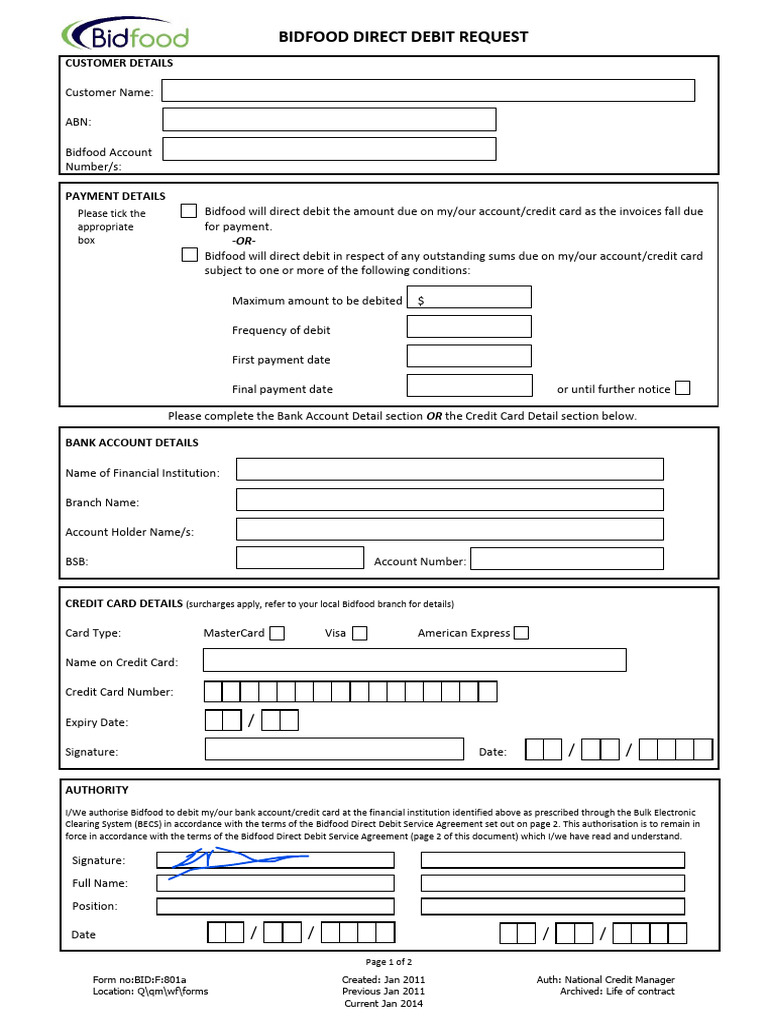Direct - Debit - Form JAYSON | PDF