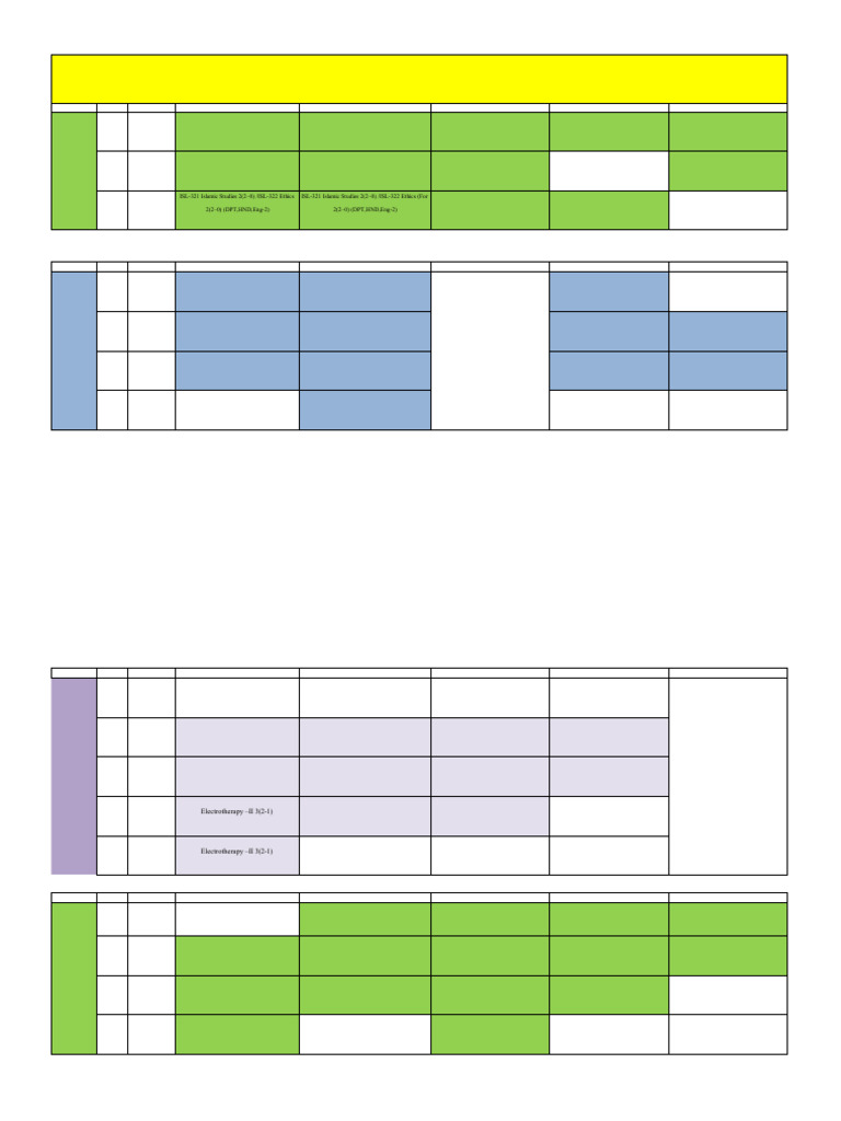 Time Table 2,4,6 | PDF