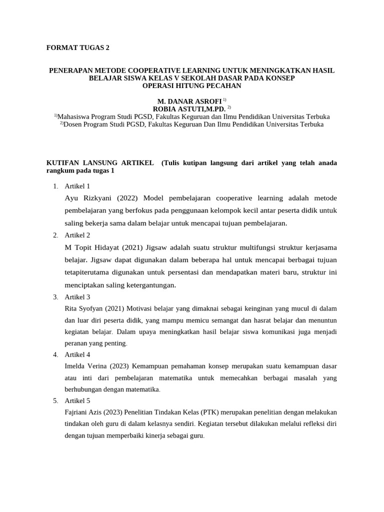 Tugas 2 - M Danar Asrofi - Karil-2 | PDF