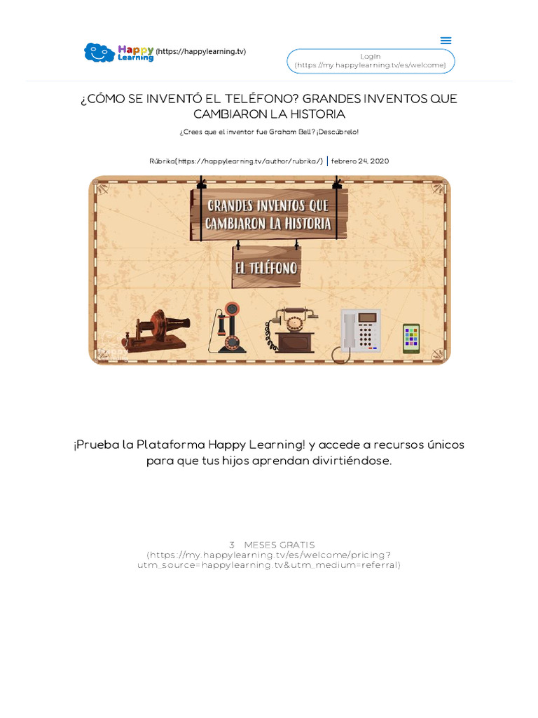Historia y evolución del teléfono | PDF | Teléfono | Ciencias sociales